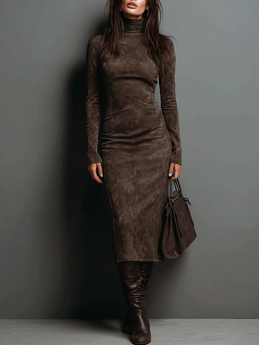 Emma - Elegant Long-Sleeve Midi Dress – Cow Clothing